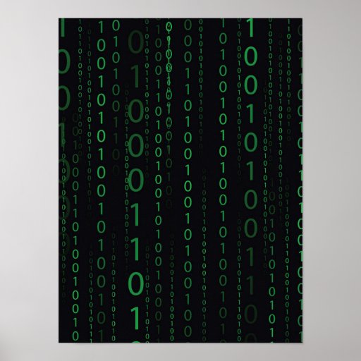 Descending Binary Code Poster | Zazzle