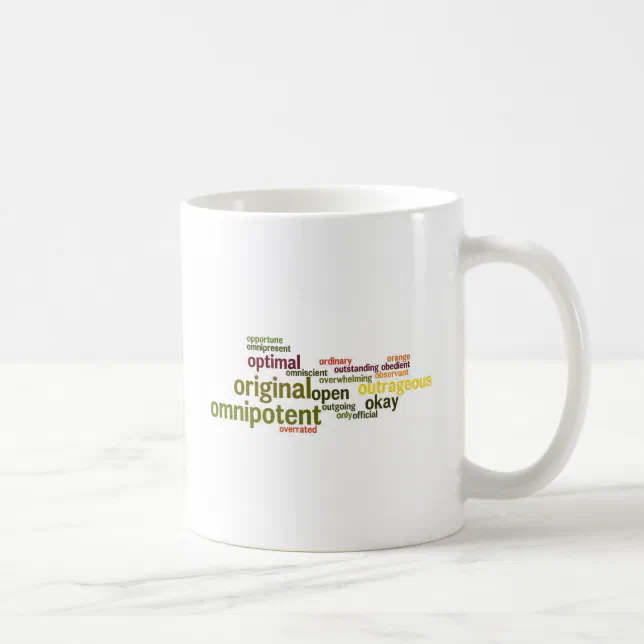 Describe yourself With Adjectives - O Coffee Mug | Zazzle