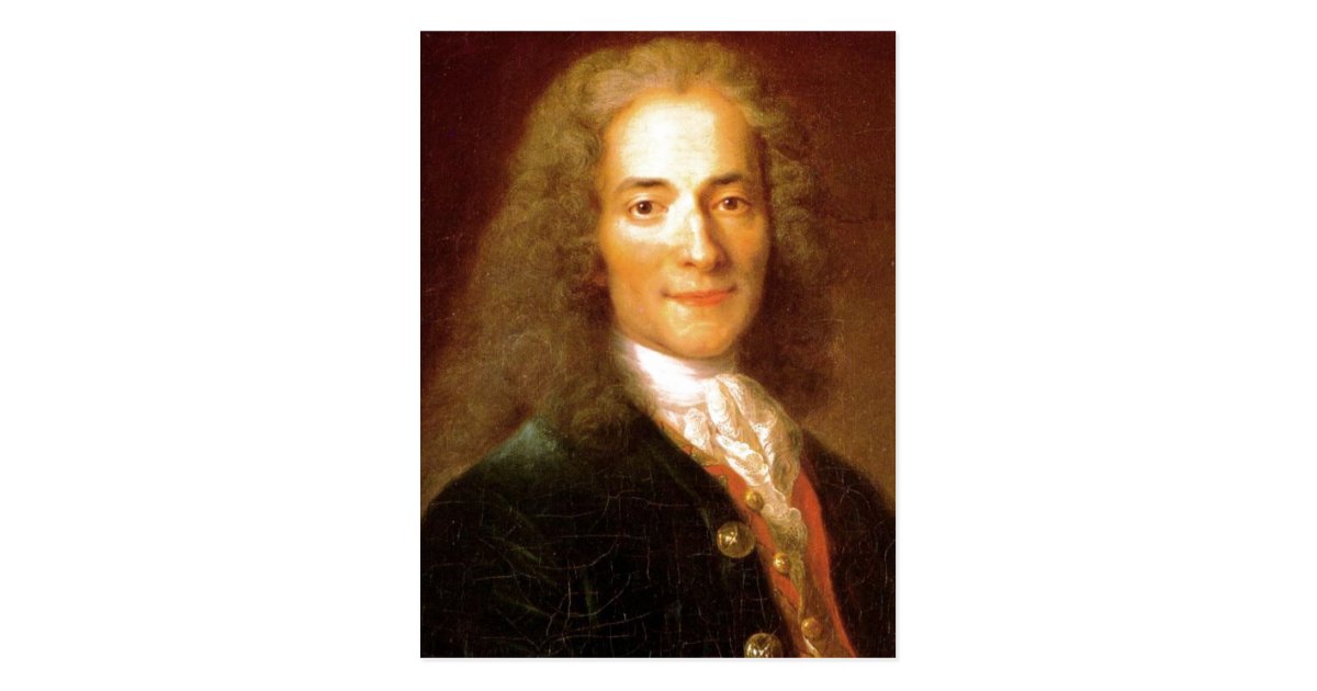 Description Voltaire en 1718 . Portrait of Voltair Postcard | Zazzle.com