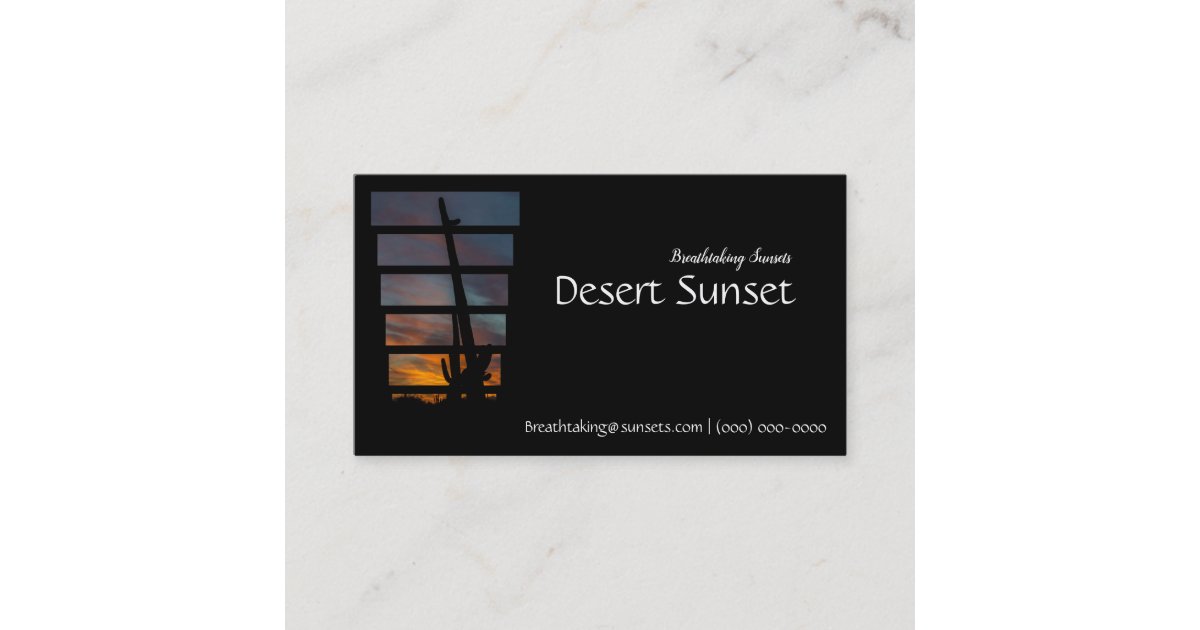 Desert Arizona Sunset Saguaro Business Card | Zazzle