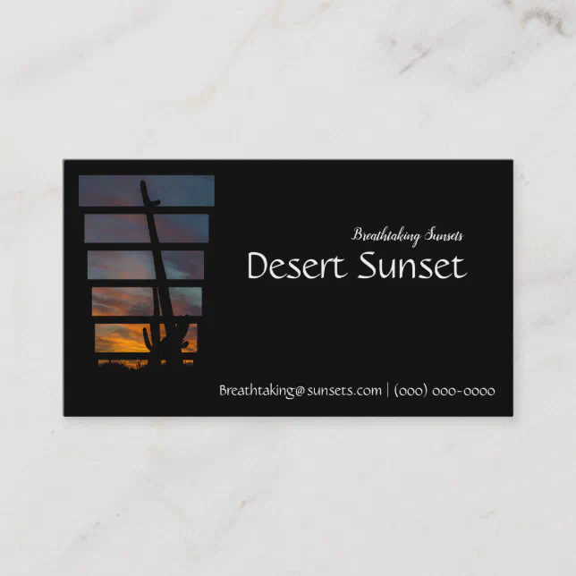 Desert Arizona Sunset Saguaro Business Card | Zazzle