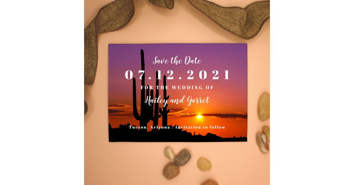 Desert at Sunset Landscape Save the Date Card | Zazzle