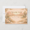 Desert Blush Cactus Landscape Wedding Thank You Card | Zazzle
