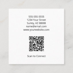 Desert Botanical Cactus QR code Minimalist Square Business Card | Zazzle