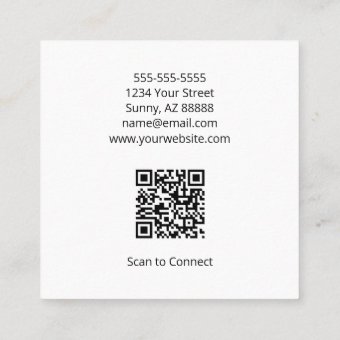 Desert Botanical Cactus QR code Minimalist Square Business Card | Zazzle