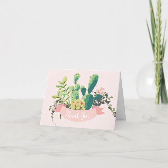 Desert Cactus Garden | Thank You Card | Zazzle