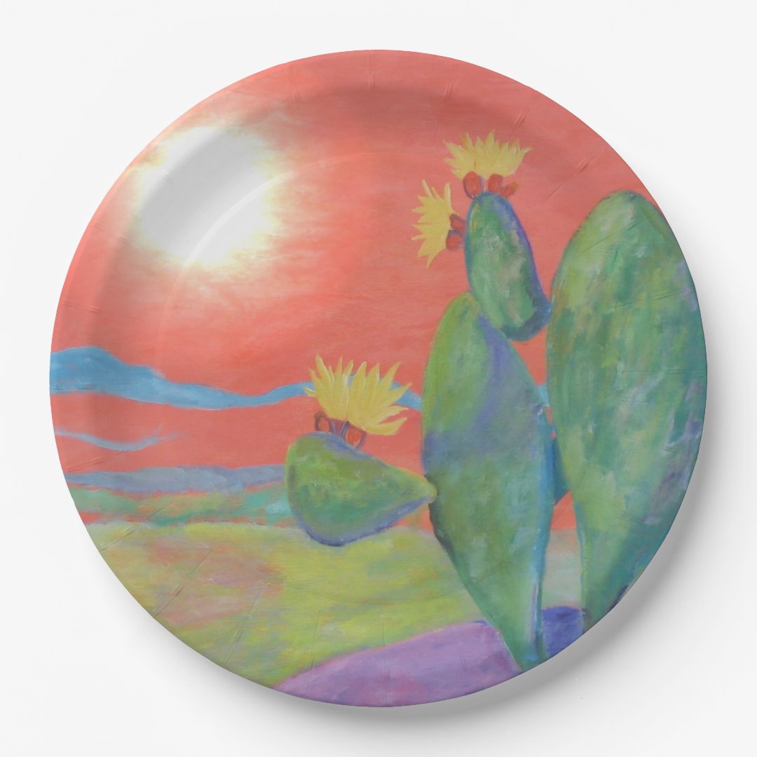 Desert Cactus Paper Plate | Zazzle