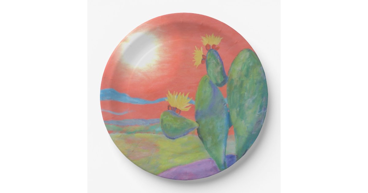 Desert Cactus Paper Plate | Zazzle