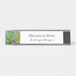 Desert Cactus Succulent Elegant Desk Name Plate | Zazzle
