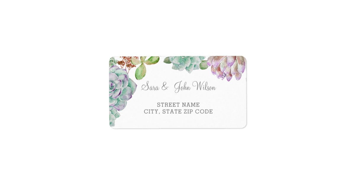 Desert Cactus Succulents Wedding address labels | Zazzle