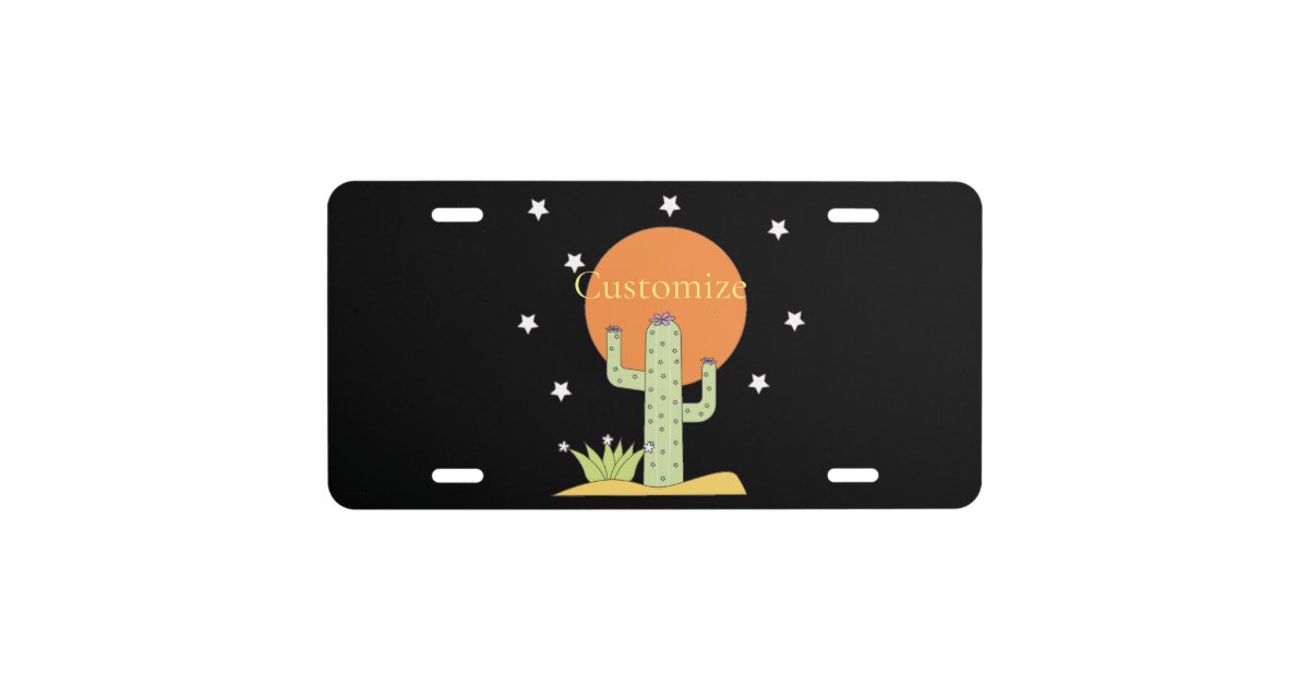 Desert Cactus Sun Thunder_Cove License Plate | Zazzle