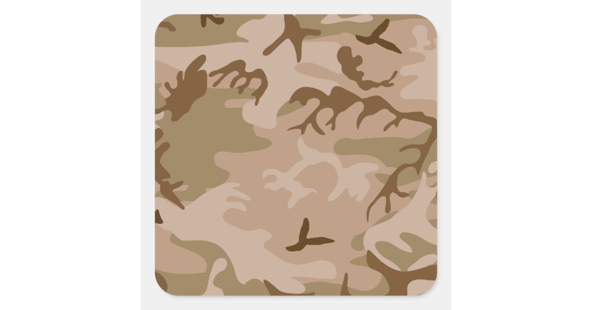 Desert Camo - Brown Camouflage Square Sticker | Zazzle