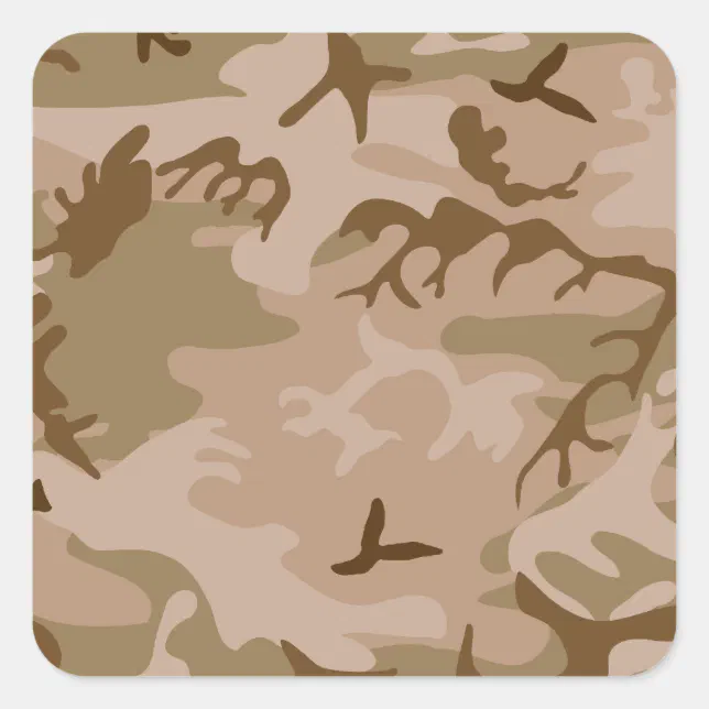 Desert Camo - Brown Camouflage Square Sticker | Zazzle