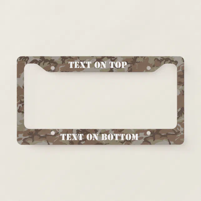 Desert Camouflage Military Pattern License Plate Frame | Zazzle