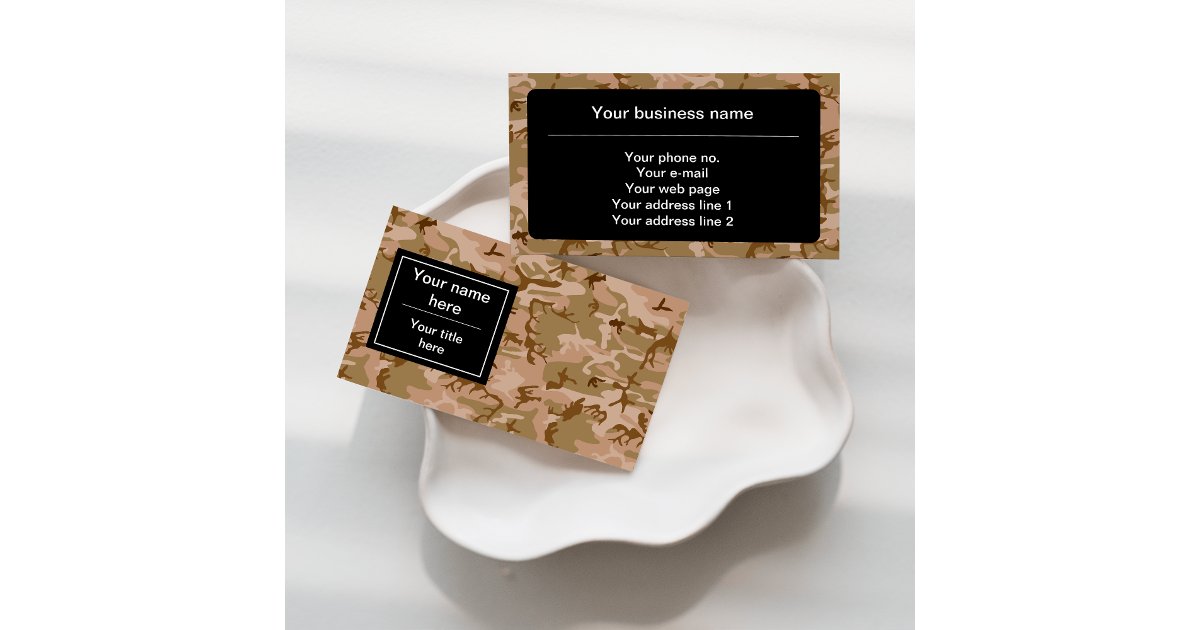 Desert Camouflage Pattern, Military Pattern, Army Business Card | Zazzle