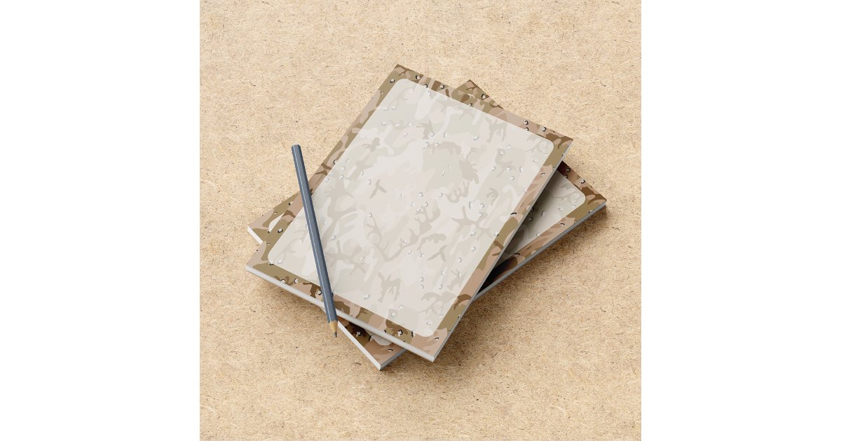 Desert Camouflage Pebbles, Military, Army Notepad | Zazzle