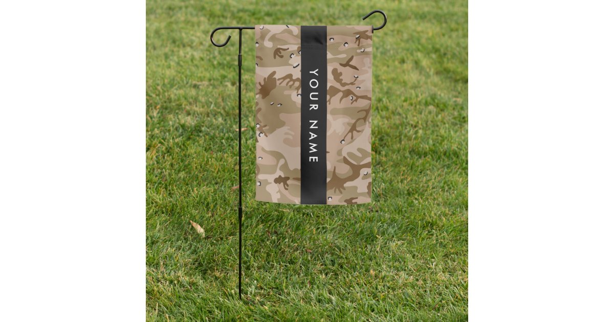 Desert Camouflage Pebbles, Your name, Personalize Garden Flag | Zazzle