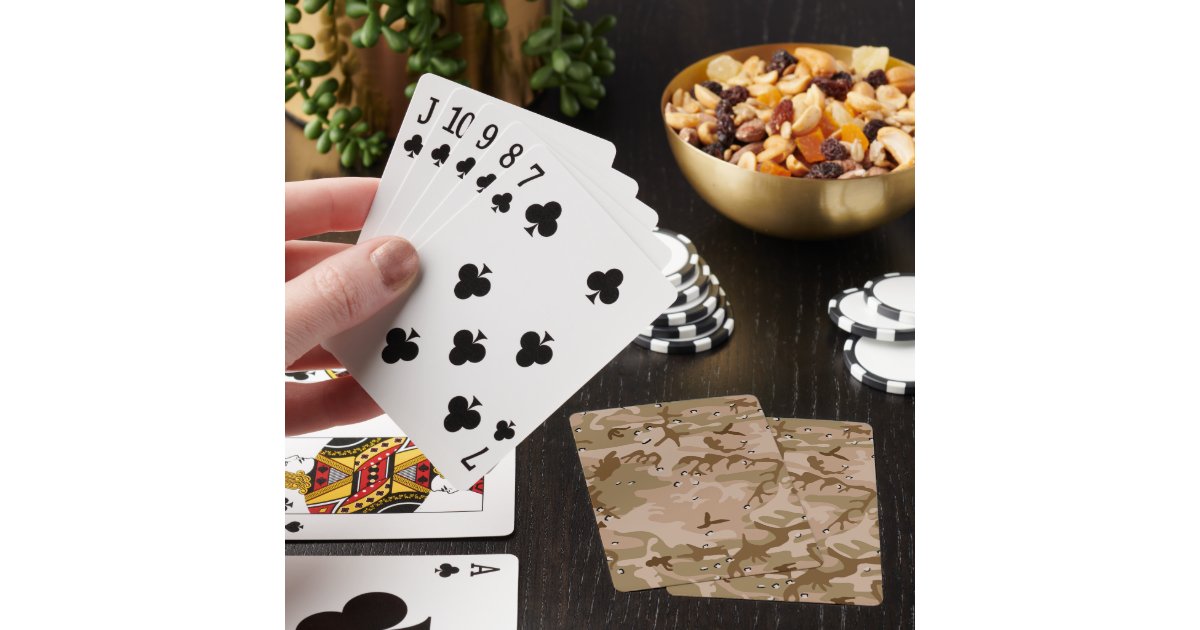 Desert Camouflage With Pebbles, Military, Army Poker Cards | Zazzle