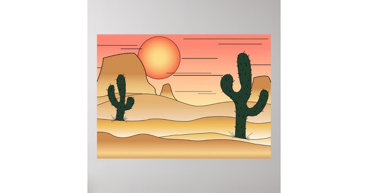 Desert Cartoon Poster | Zazzle