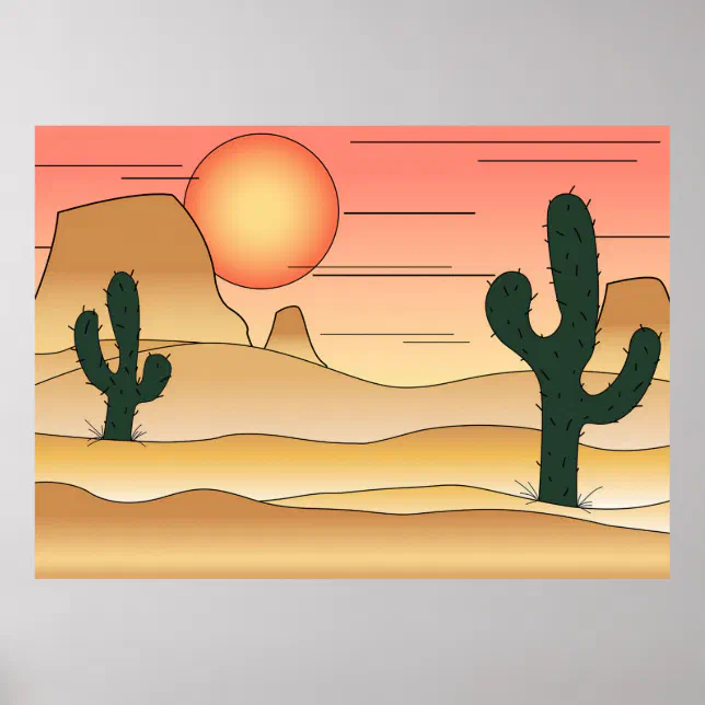 Desert Cartoon Poster | Zazzle