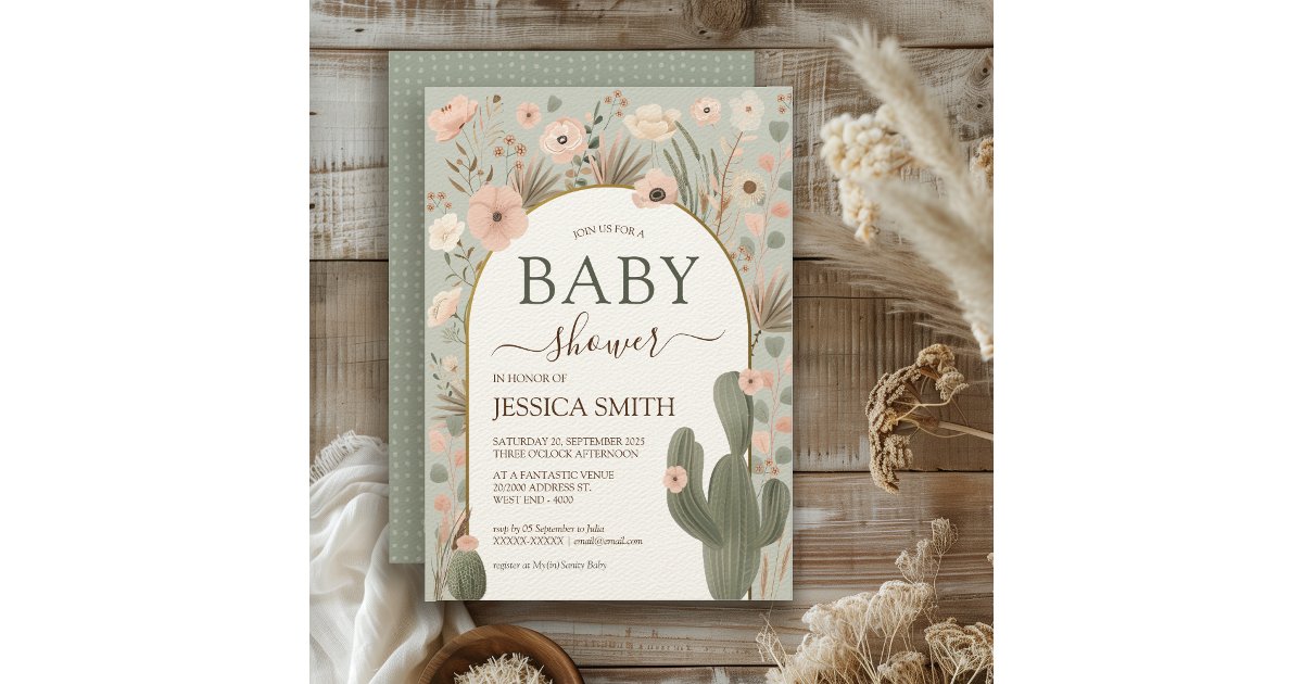 Desert Chic Baby Shower Invitation | Zazzle