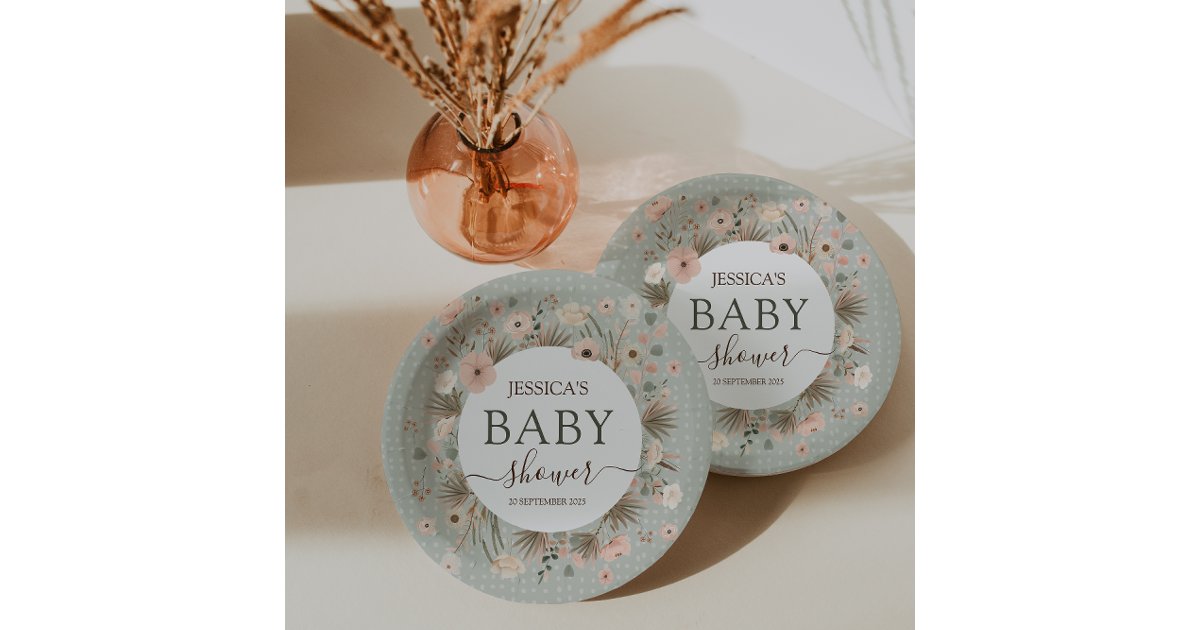 Desert Chic Baby Shower Paper Plates | Zazzle