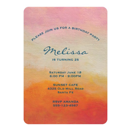 Desert Colors Abstract Landscape Birthday Invitation | Zazzle.com