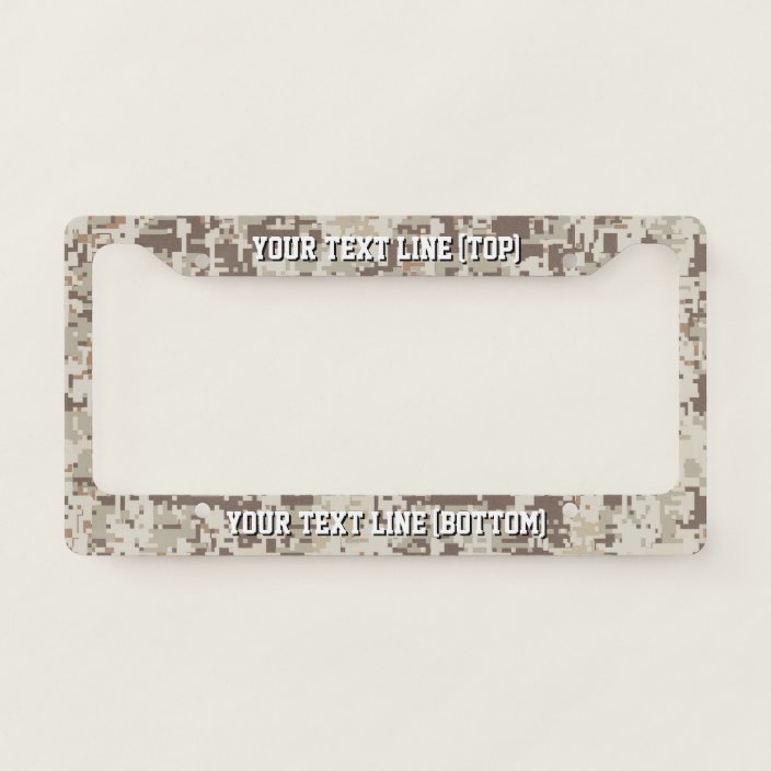 Desert Digital Camo graphic on a Personalized License Plate Frame ...