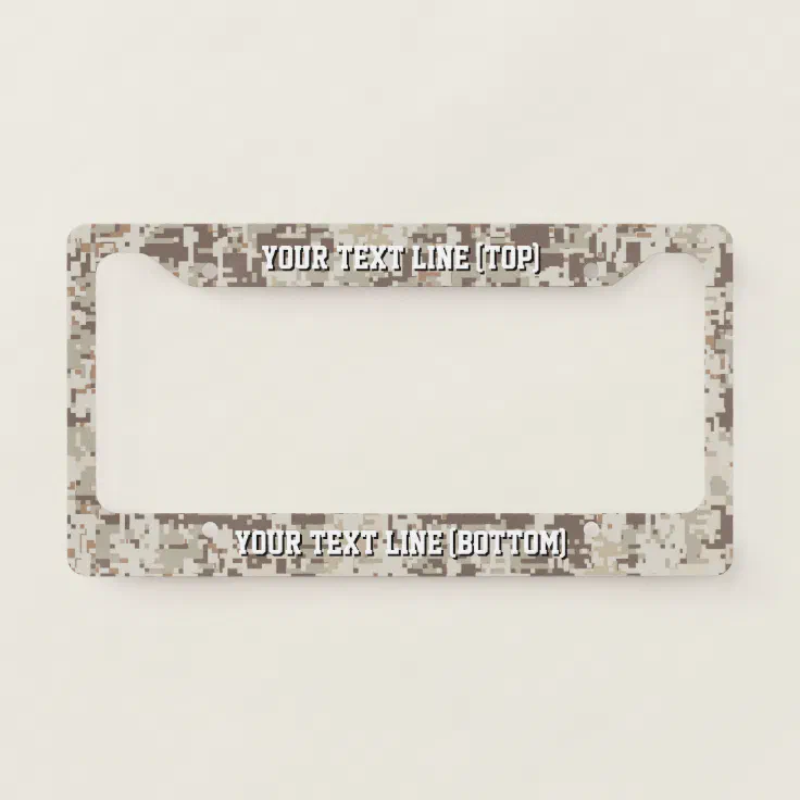 Desert Digital Camo graphic on a Personalized License Plate Frame | Zazzle