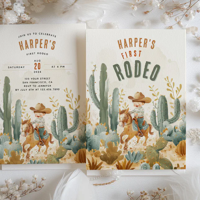 Desert Hoedown - Western Rodeo Themed Birthday Invitation | Zazzle