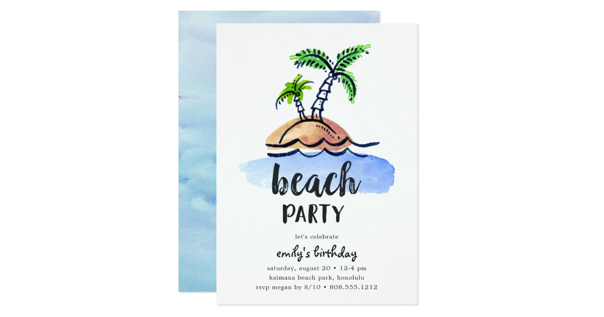 Desert Island | Summer Beach Party Invitation | Zazzle.com