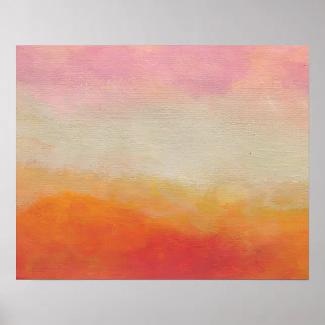 Desert Lands Abstract Landscape Painting Poster | Zazzle