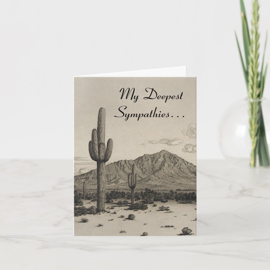 Desert Landscape, Funeral Sympathy Card | Zazzle