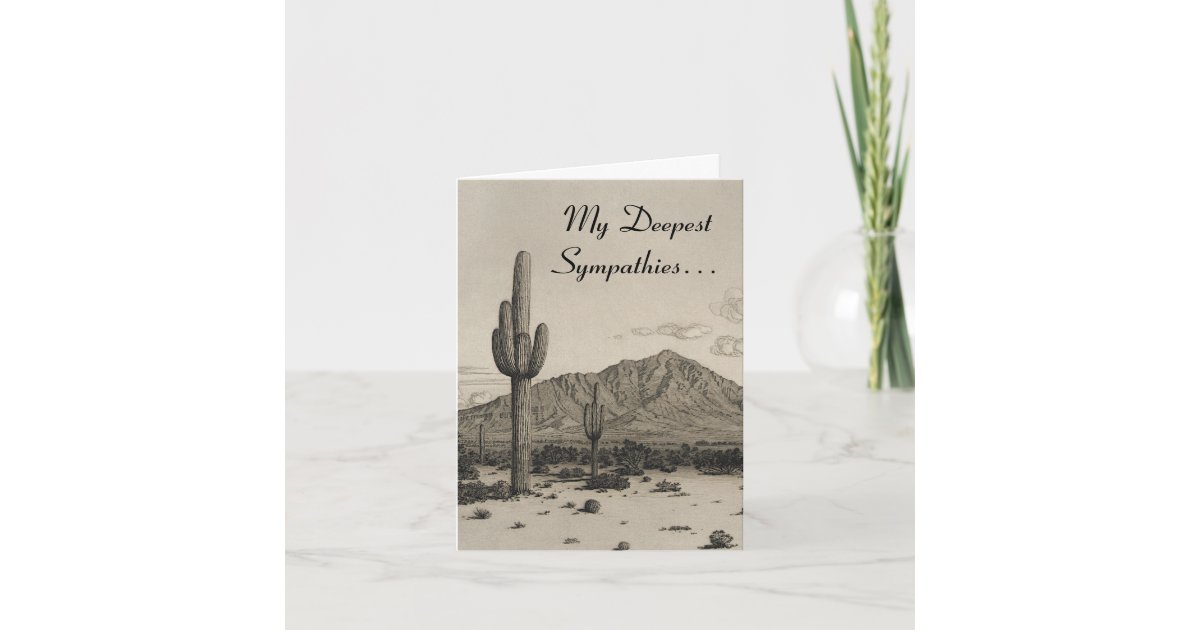 Desert Landscape, Funeral Sympathy Card | Zazzle