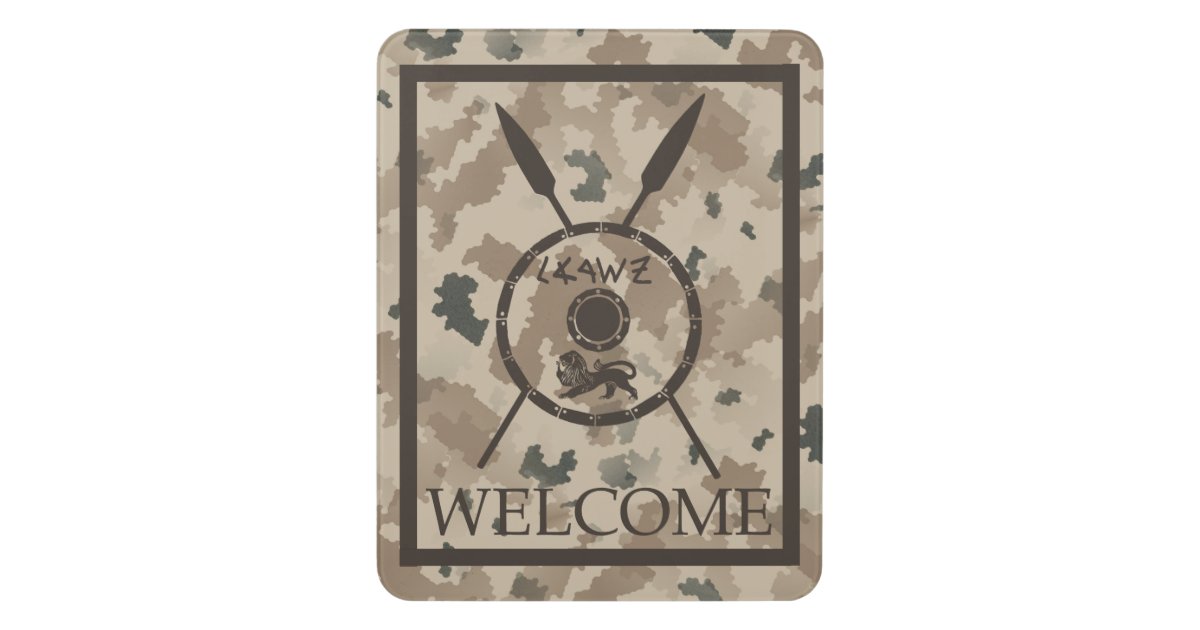 Desert Maccabee Shield And Spears - Welcome Door Sign | Zazzle