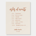 Desert Order of Events Wedding Day Timeline Foam Board | Zazzle