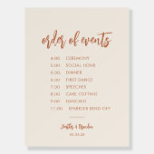 Desert Order of Events Wedding Day Timeline Foam Board | Zazzle