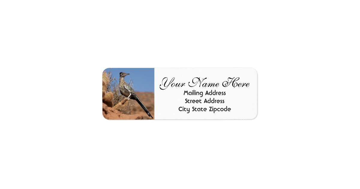 Desert Roadrunner Return Address Label | Zazzle