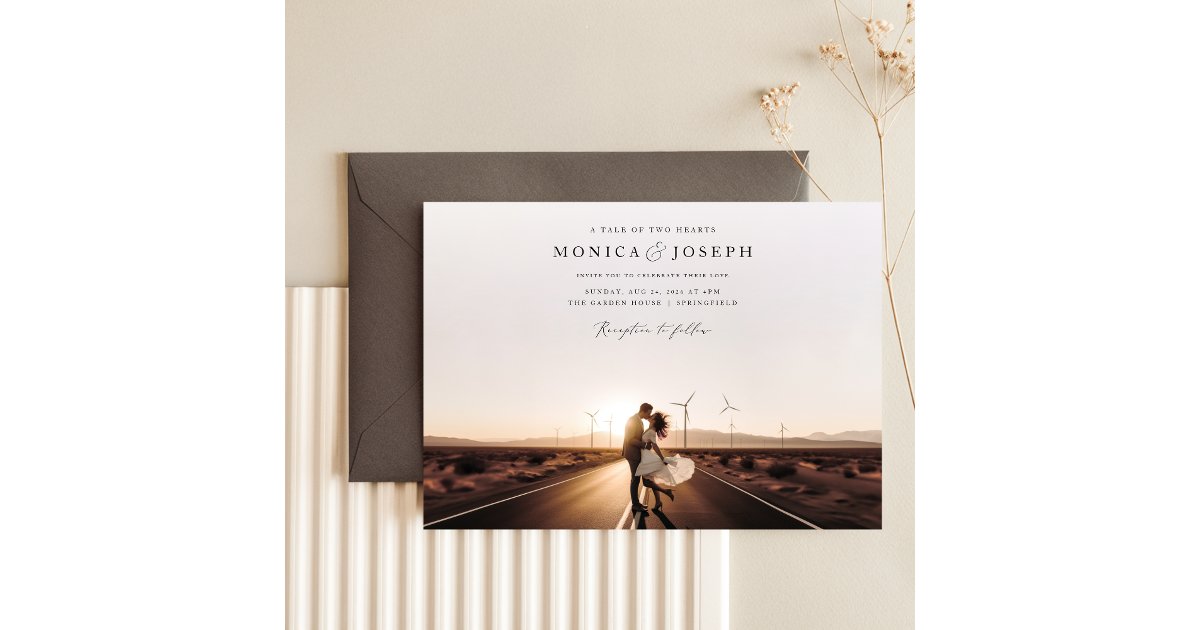 Desert Rustic Chic Photo Wedding Invitation | Zazzle