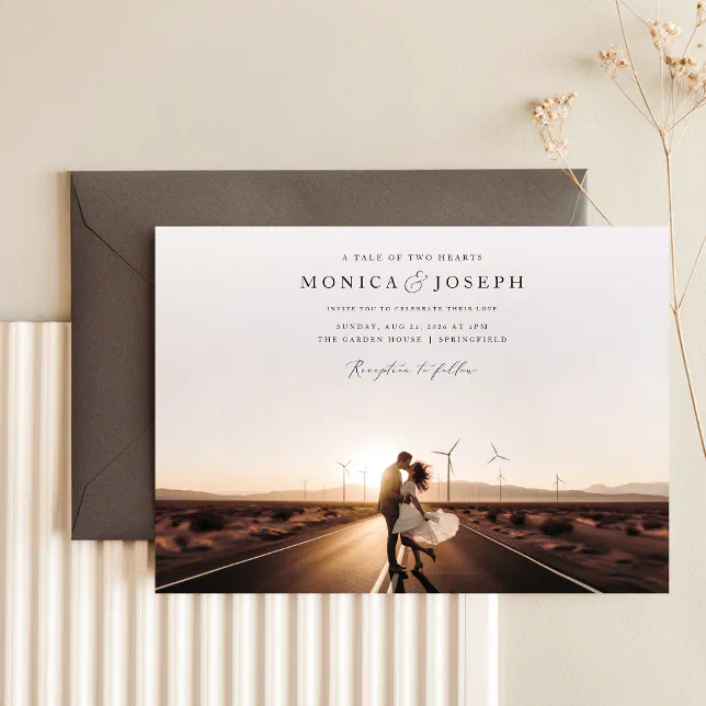 Desert Rustic Chic Photo Wedding Invitation | Zazzle