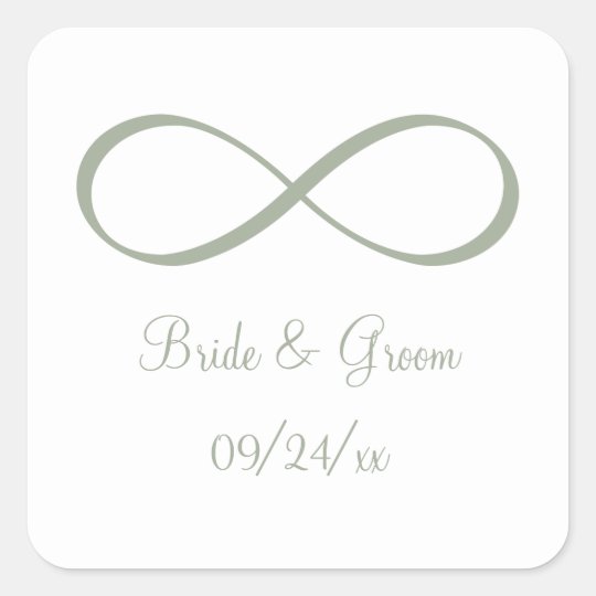 Desert Sage Infinity Symbol Save the Date Square Sticker | Zazzle.com
