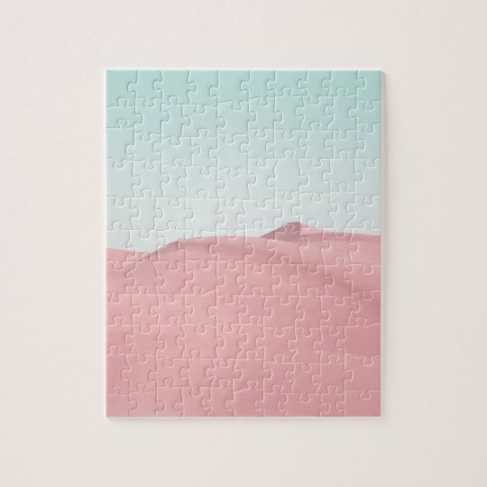 Desert Sand Dunes Sky Photo Pink Modern Jigsaw Puzzle | Zazzle.com