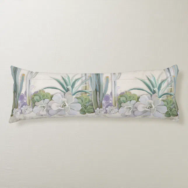 Desert Southwestern Cactus Succulent Shiplap Wood Body Pillow | Zazzle