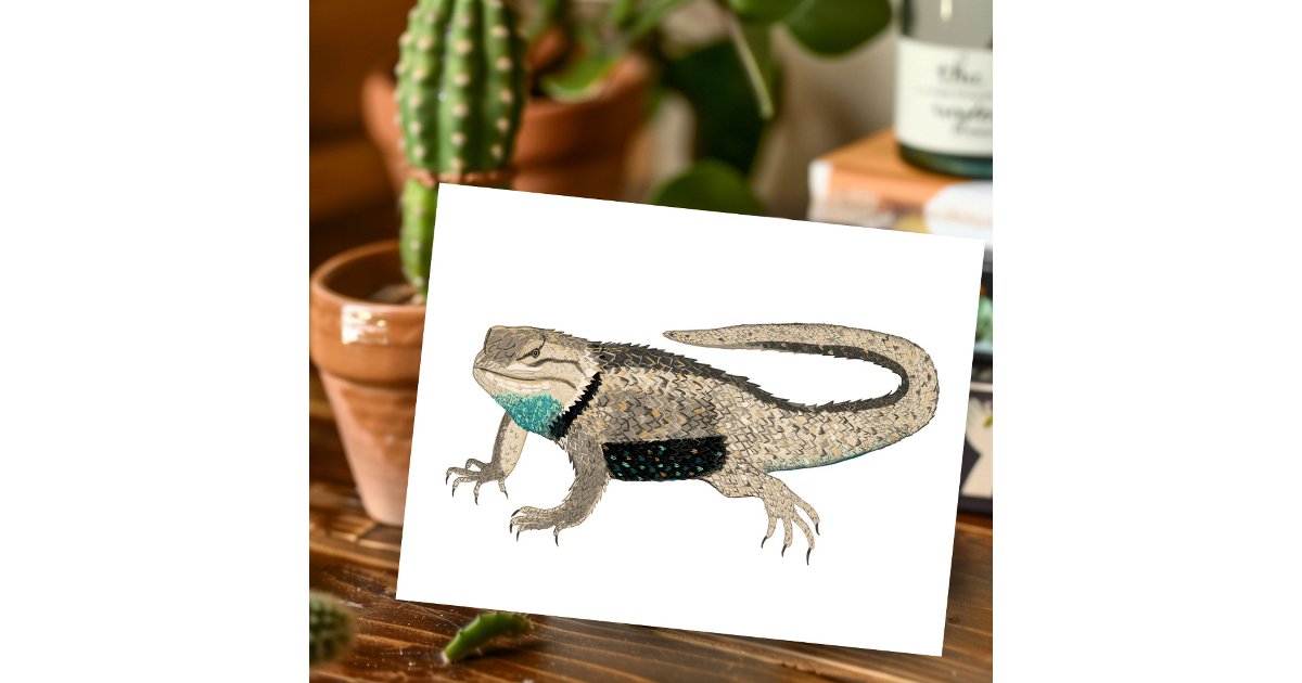 Desert Spiny Lizard Reptile Animals Nature Art Postcard | Zazzle