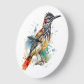 Desert Spirit, Roadrunner in Watercolor Large Clock | Zazzle
