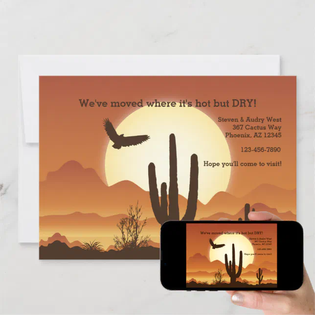 Desert Sun Moving Announcement | Zazzle