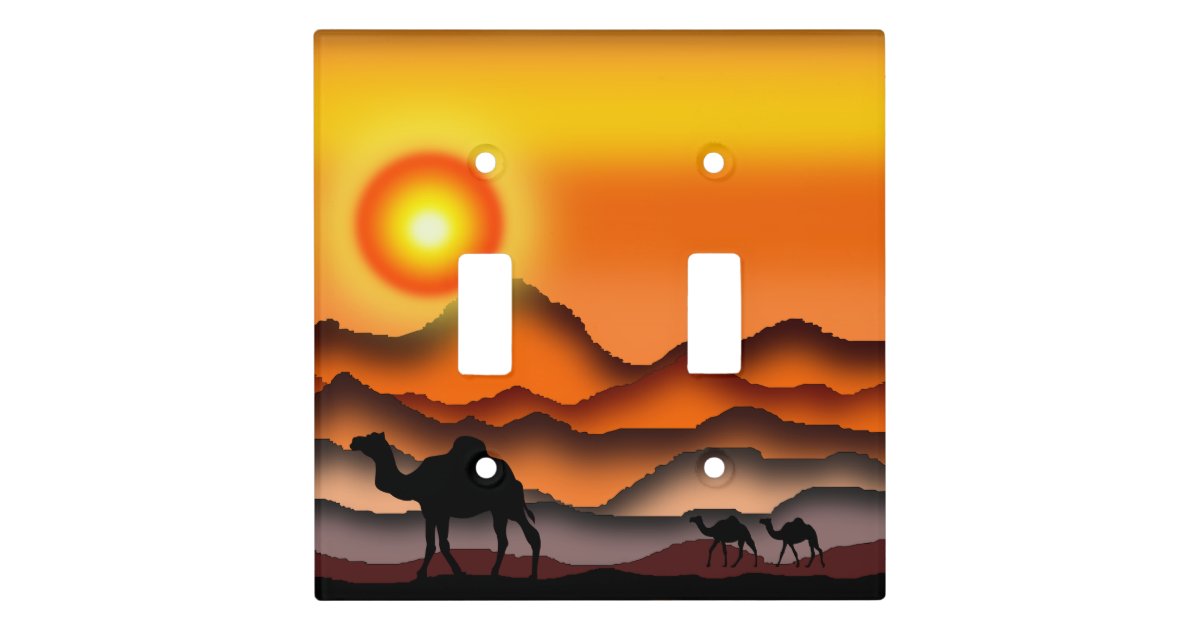 Desert Sunset Camel Light Switch Cover | Zazzle