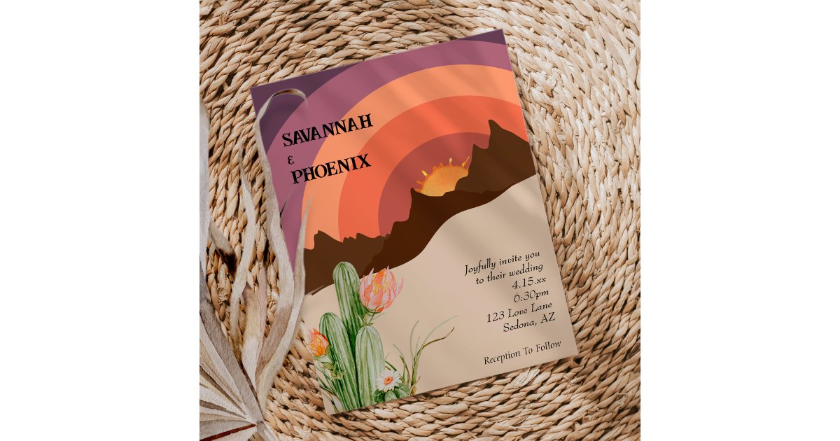 Desert Sunset Destination Wedding Invitation | Zazzle