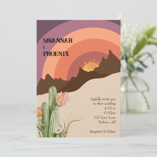 Desert Sunset Destination Wedding Invitation | Zazzle