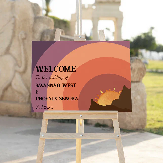 Desert Sunset Destination Wedding Welcome Sign | Zazzle
